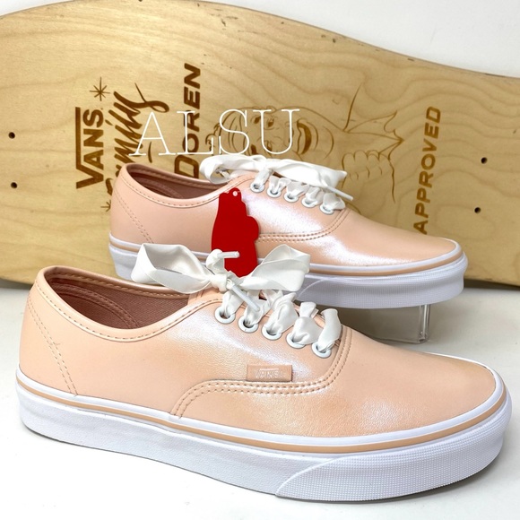 Vans | Shoes | Vans Authentic Pearl Leather Cream Pink Womens | Poshmark